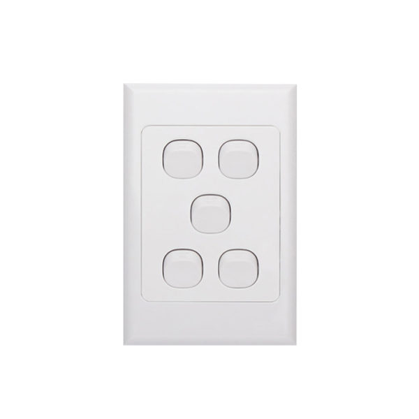 5 Gang Light Switch - Lighting & Electrical Wholesaler
